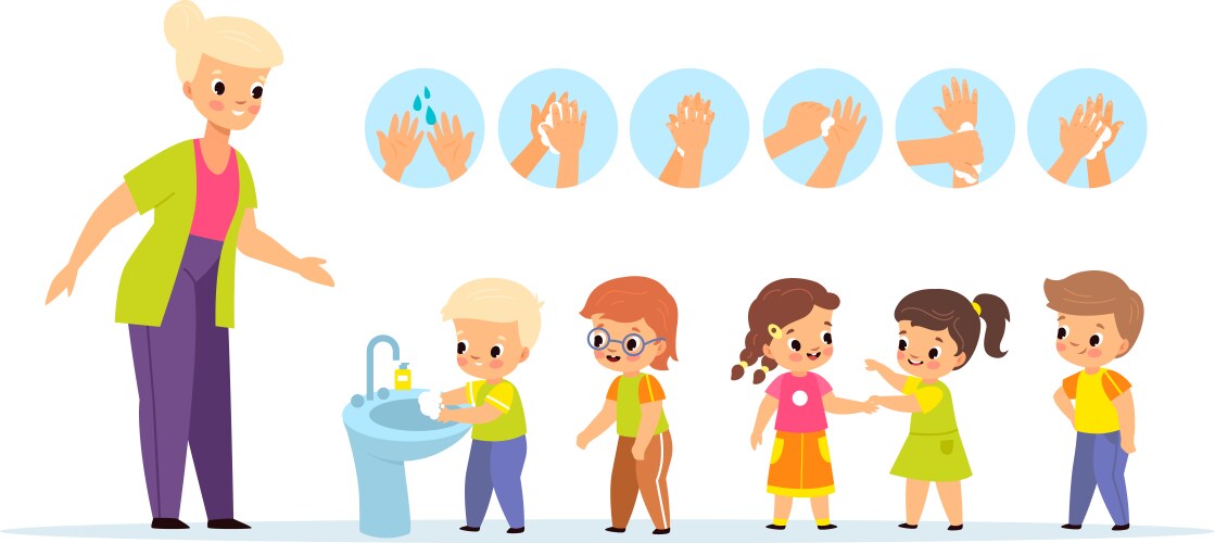 Kids Washing Hands Vector Images (over 2,100)