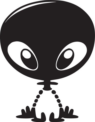 Alien - minimalist and simple silhouette Vector Image