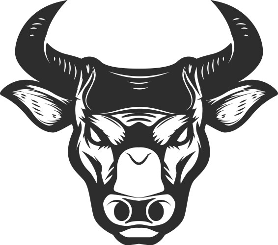 Vintage powerful bull head concept Royalty Free Vector Image