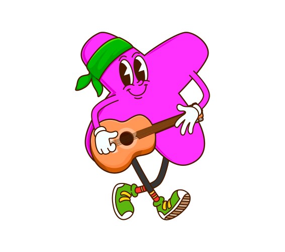 Cartoon math equal sign groovy funny character Vector Image