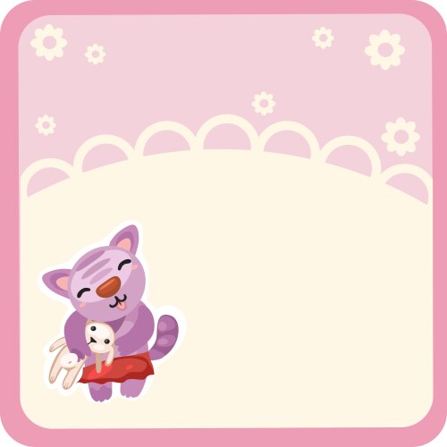 Beautiful cute greeting card with frame and space Vector Image