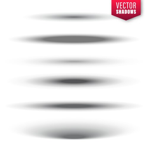 Realistic shadow effect round shadows collection Vector Image