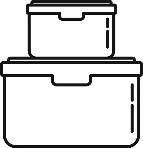 Plastic food storage container line art Royalty Free Vector