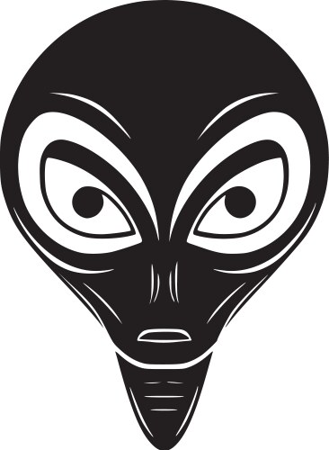 Ufo - black and white Royalty Free Vector Image