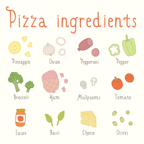 Organic food categories Royalty Free Vector Image