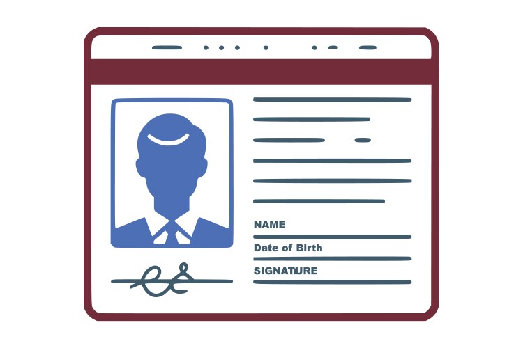 Identification card with profile icon national id Vector Image