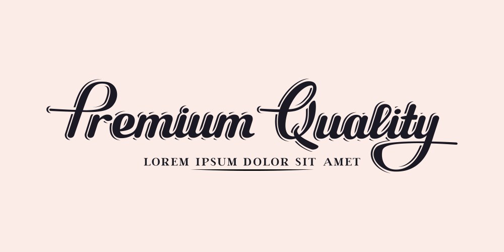 Premium quality lettering isolated on white Vector Image