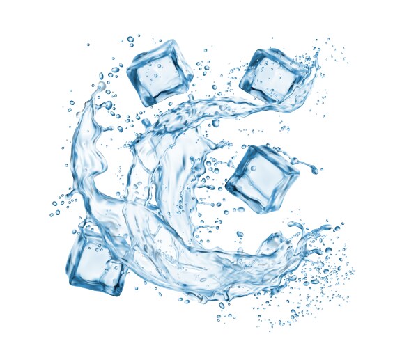 Splashing ice cubes Royalty Free Vector Image - VectorStock