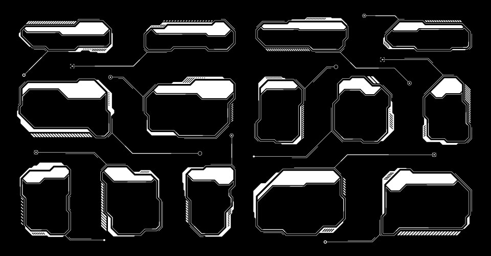 White futuristic hud ui elements sci-fi user Vector Image