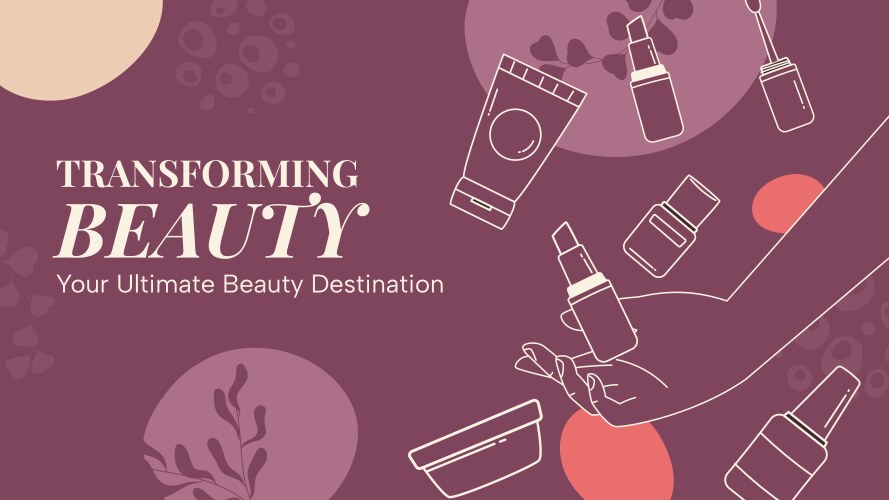 Beauty salon therapy youtube thumbnail Royalty Free Vector