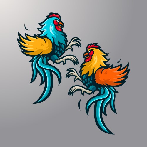 Fighting Rooster Drawings Fighting Rooster Design 331039 Vector Art At