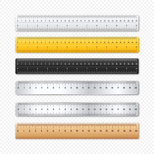 Plastic rulers Royalty Free Vector Image - VectorStock