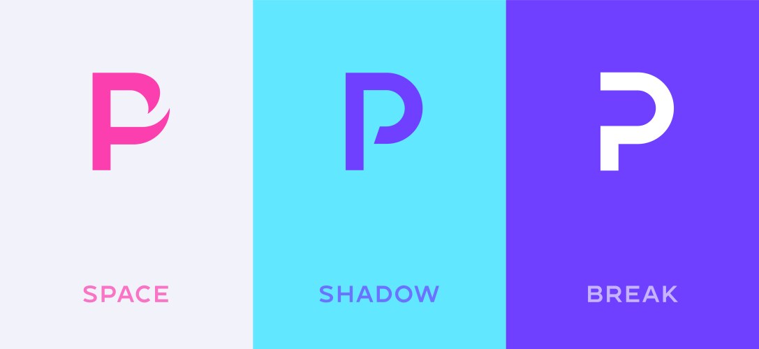 P alphabet initial logo corporate identity Vector Image