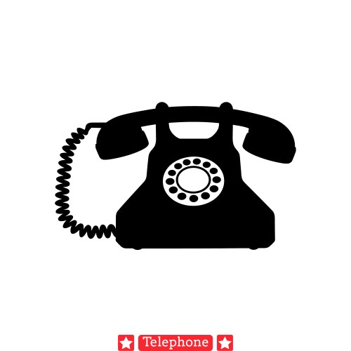 Minimalist vintage telephone silhouette retro Vector Image