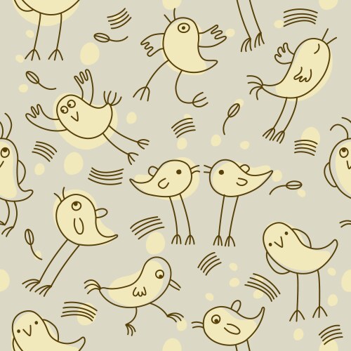 Garden with birds seamless pattern Royalty Free Vector Image