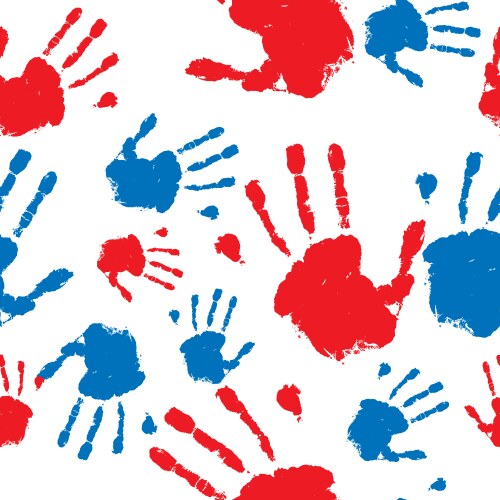 Colorful hand prints background Royalty Free Vector Image