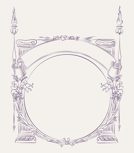 Antique frame engraving Royalty Free Vector Image