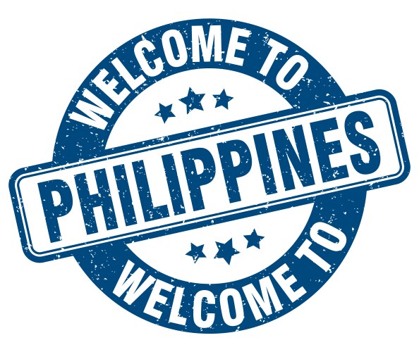 Welcome to philippines stamp philippines round Vector Image