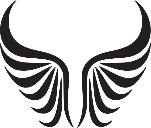 Angel wings - black and white isolated icon Vector Image