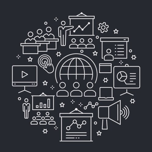 Presentation icon set Royalty Free Vector Image