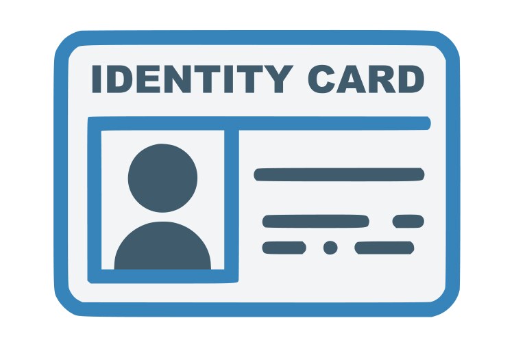Identification card with profile icon national id Vector Image