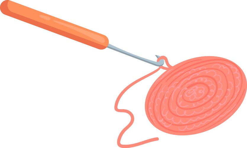 Crochet hook icon hand crafting tool in cartoon Vector Image