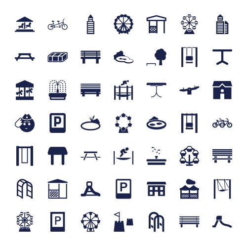 Park map in outline design style Royalty Free Vector Image