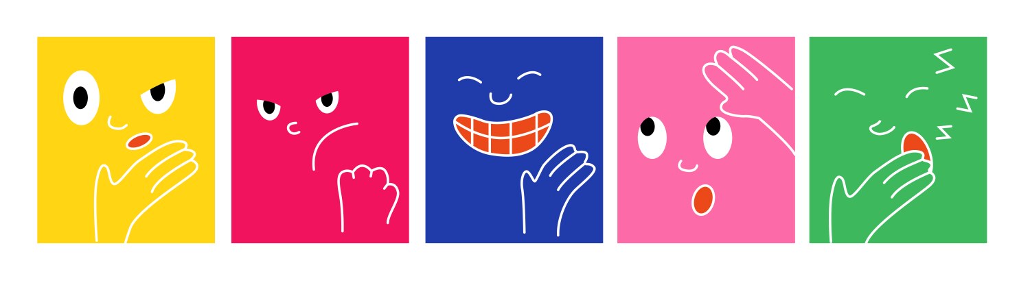 3d smile set Royalty Free Vector Image - VectorStock