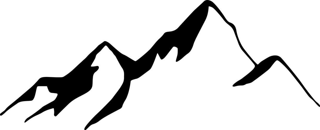 Single mountain silhouette Royalty Free Vector Image