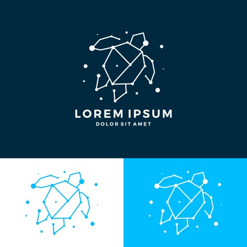 Sea turtle logo design Royalty Free Vector Image