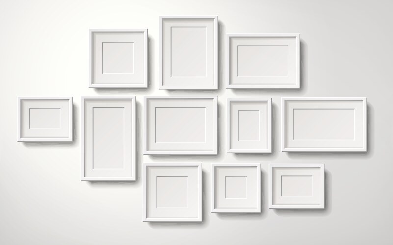 Blank white picture frames Royalty Free Vector Image