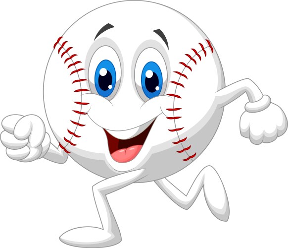 Baseball ball cartoon character Royalty Free Vector Image