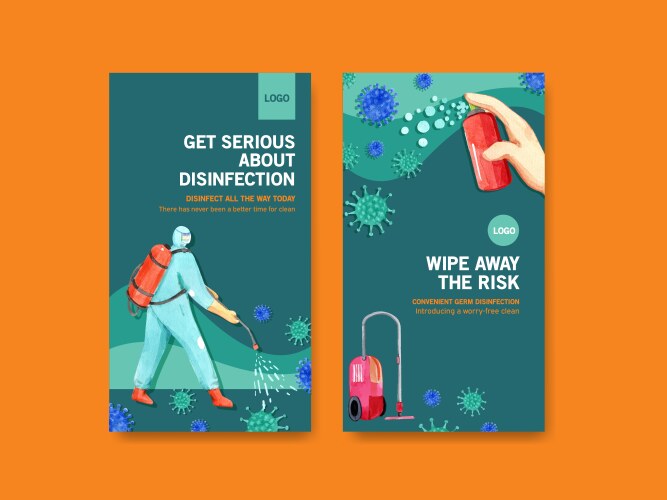 Disinfection banner design Royalty Free Vector Image