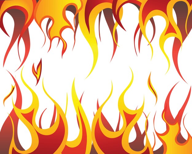 Burning fire flame on a white background Vector Image