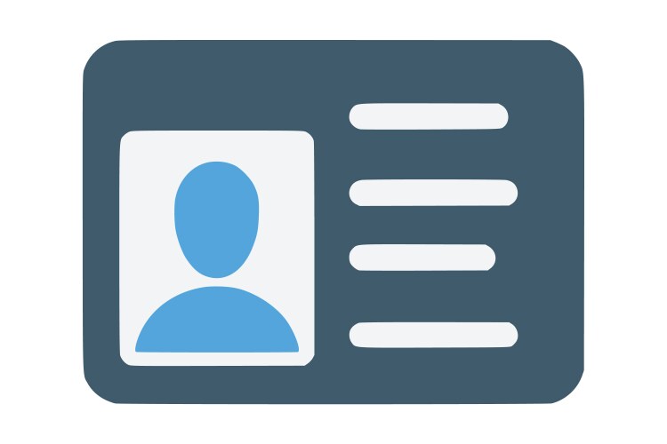 Identification card with profile icon national id Vector Image