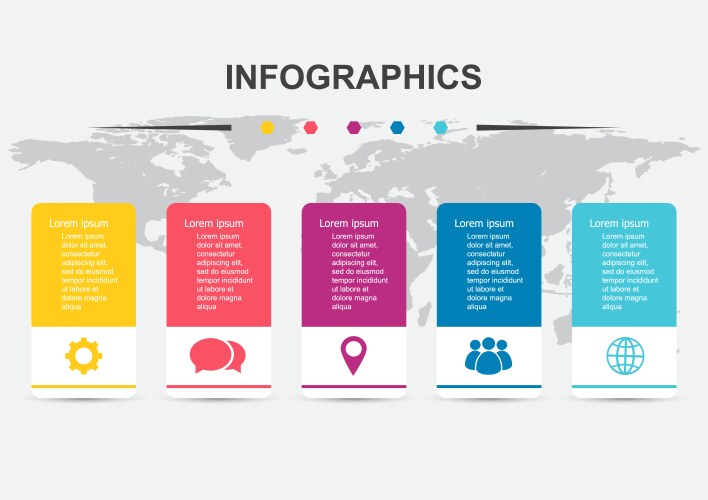 Navigation map infographic 5 steps timeline Vector Image