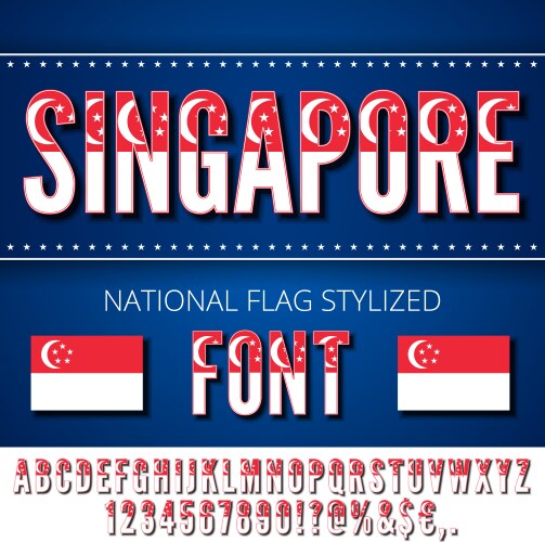 Usa flag style font design alphabet letters Vector Image