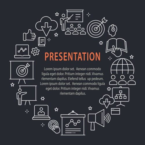 Presentation icon set Royalty Free Vector Image