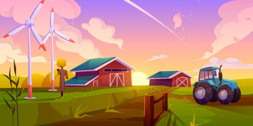 Smart farming futuristic technologies in farm Vector Image