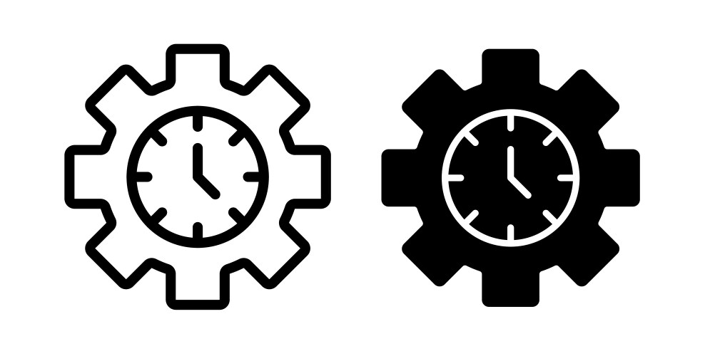 Time management icon set clock work project Vector Image