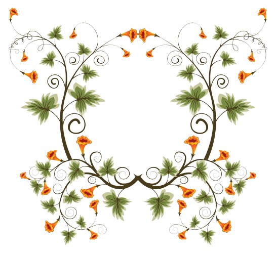 Floral decorations set Royalty Free Vector Image