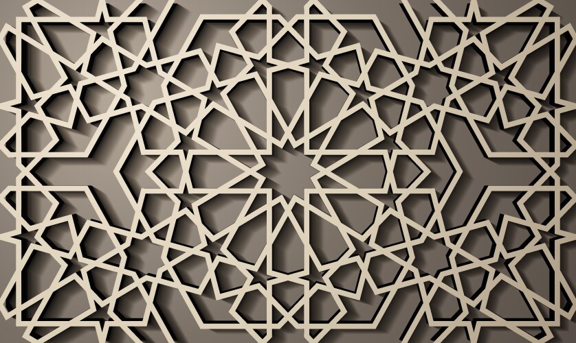 Background with 3d seamless pattern in islamic Vector Image