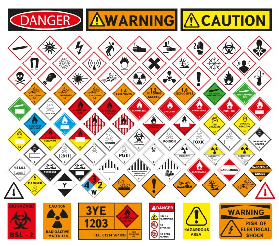 Hazard signs Royalty Free Vector Image - VectorStock