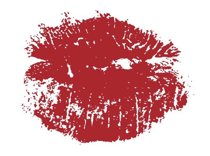 Lips red lipstick kiss Royalty Free Vector Image