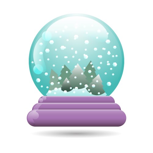 Snow glass globe blue sphere with white Royalty Free Vector