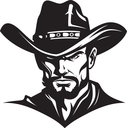 Rugged rodeo ranger cowboy mascot design saddle Vector Image