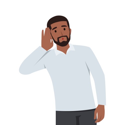 Man with ear Royalty Free Vector Image - VectorStock