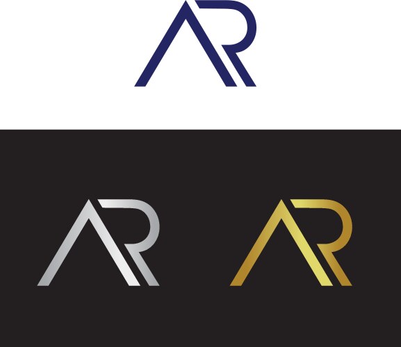 Creative letter ar logo Royalty Free Vector Image