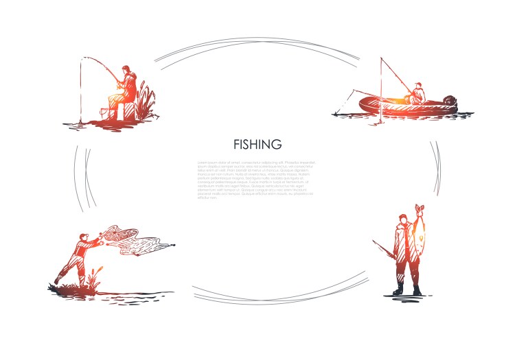 Fishing rod isolated on white Royalty Free Vector Image