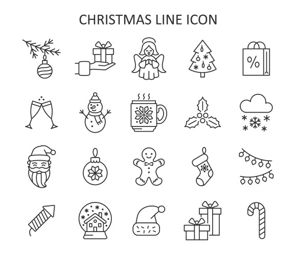 Simple set of christmas icons Royalty Free Vector Image